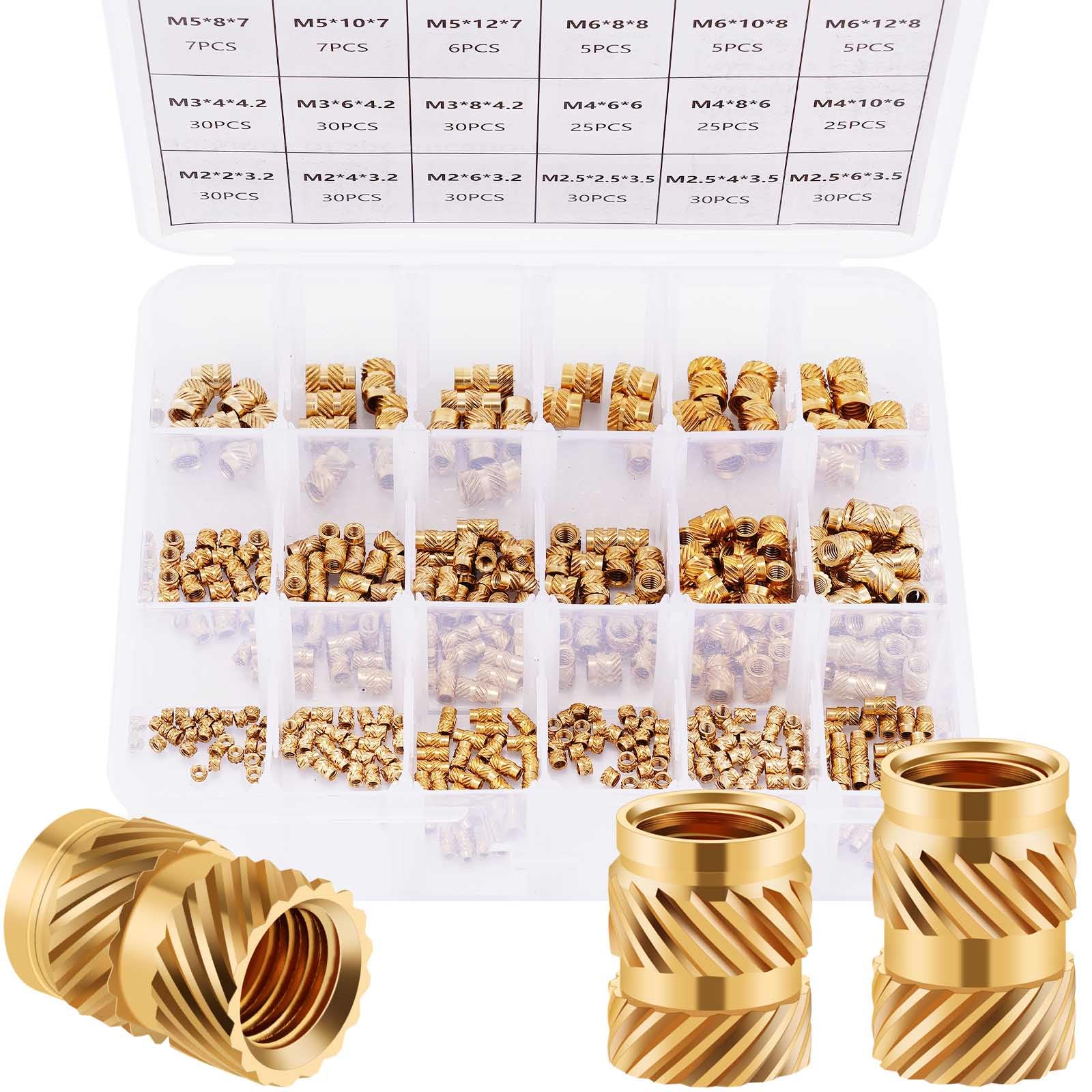 Mua 380Pcs Metric Threaded Inserts M2 M2.5 M3 M4 M5 M6 Knurled Brass ...