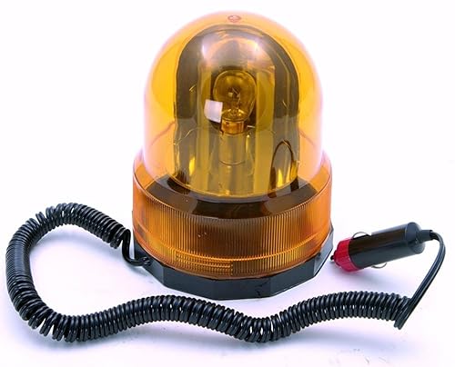 12 volt Amber revolving beacon Emergency warning light: Amazon.co.uk ...
