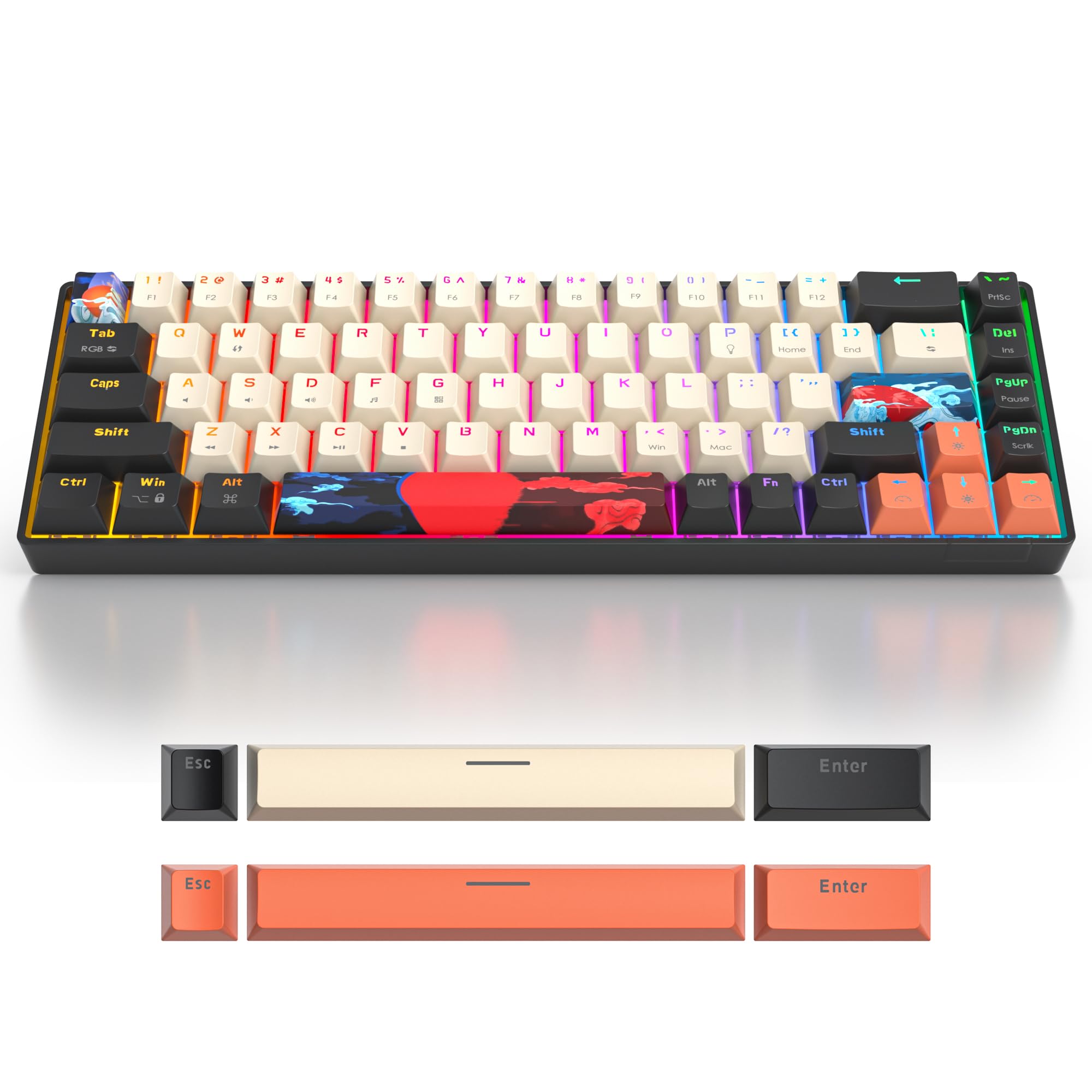 Mua 65 Percent Gaming Keyboard, 68 Key Mechanical Keyboard, RGB Backlit ...