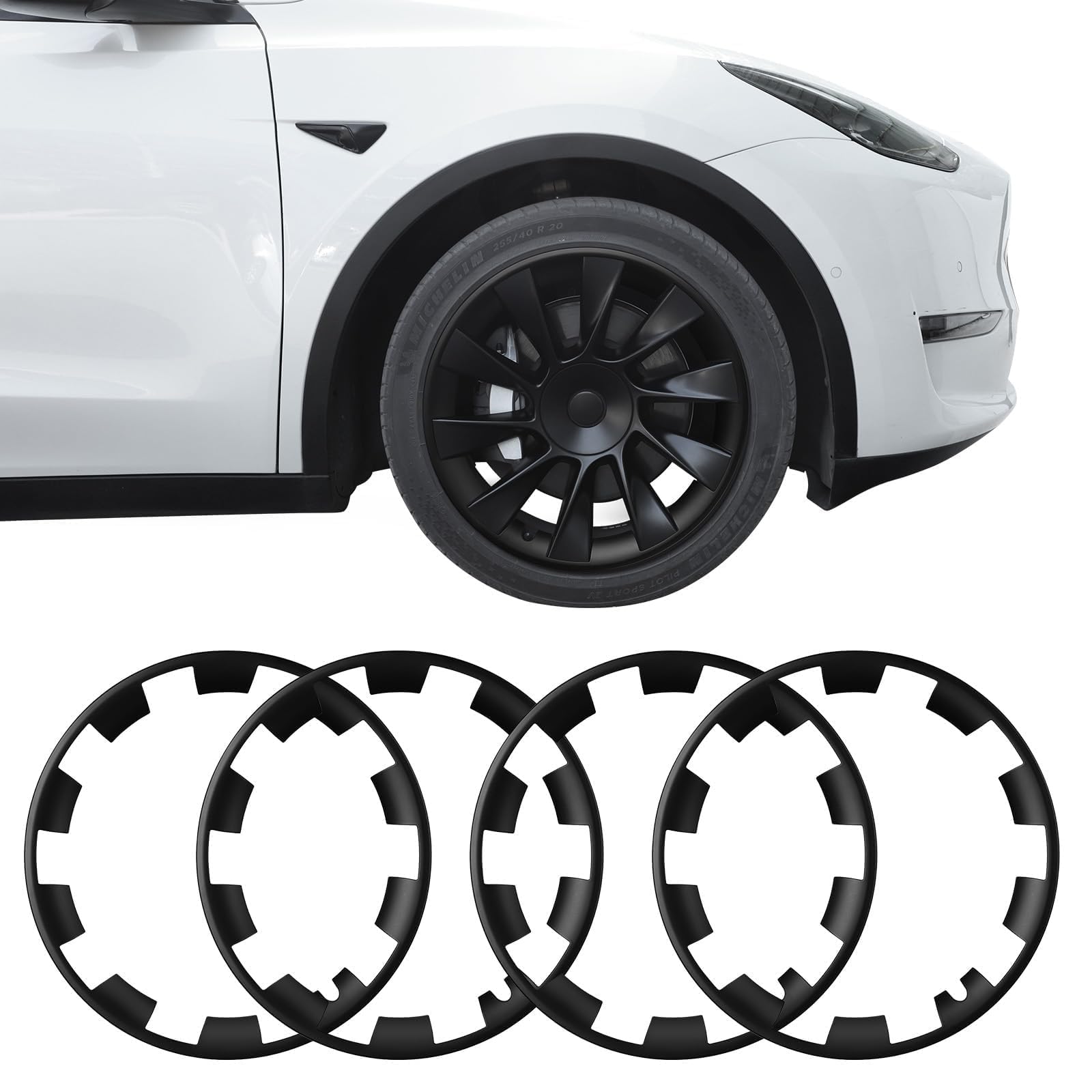 BASENOR Tesla Model Y 20 Inch Wheel Rim Protector ABS Rim Guard Rim ...