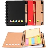 Amazon.com : 4 Packs Lined Spiral Notebook Kraft Paper Cover Notepad ...