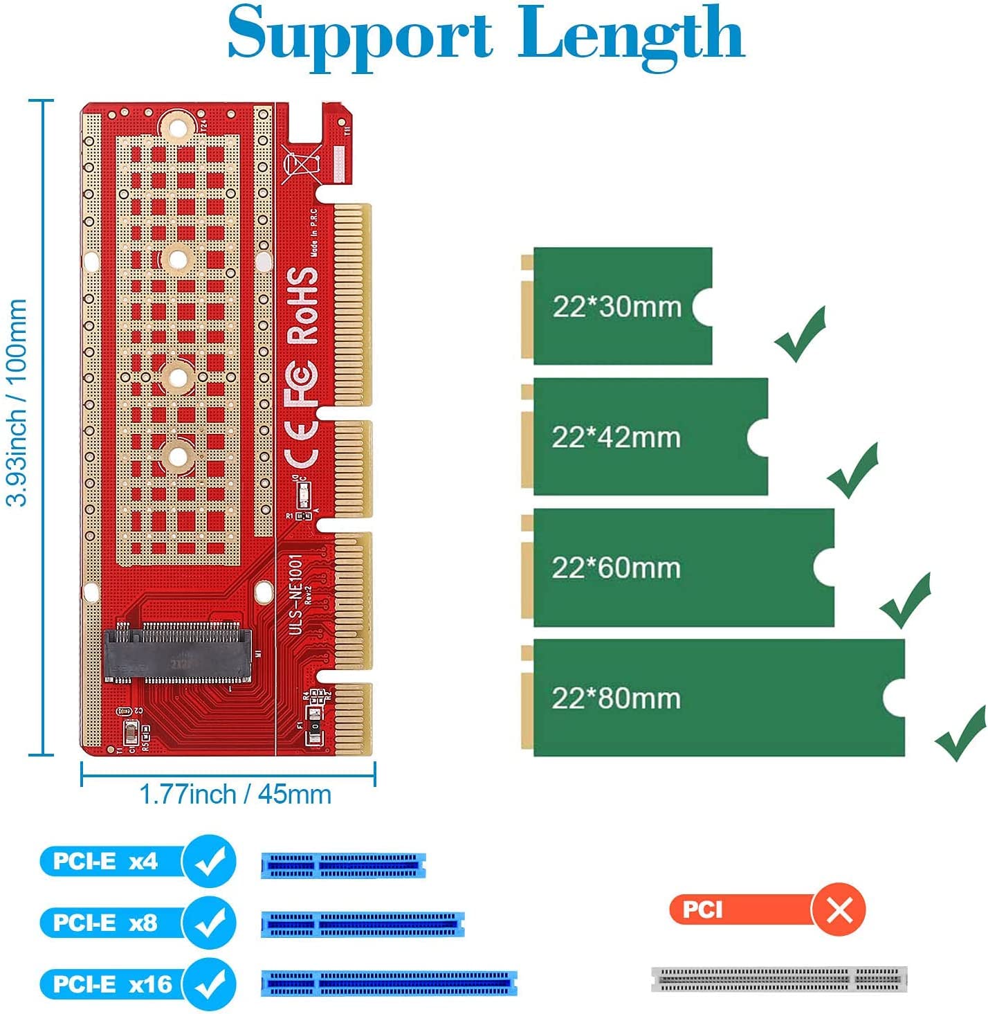 Mua NVMe M.2 SSD to PCIe X4/X8/X16 Card with Aluminum Heat Sink, M.2 to ...