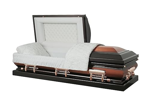 Overnight Caskets Legacy Metal Funeral Casket Bronze with Almond Velvet ...