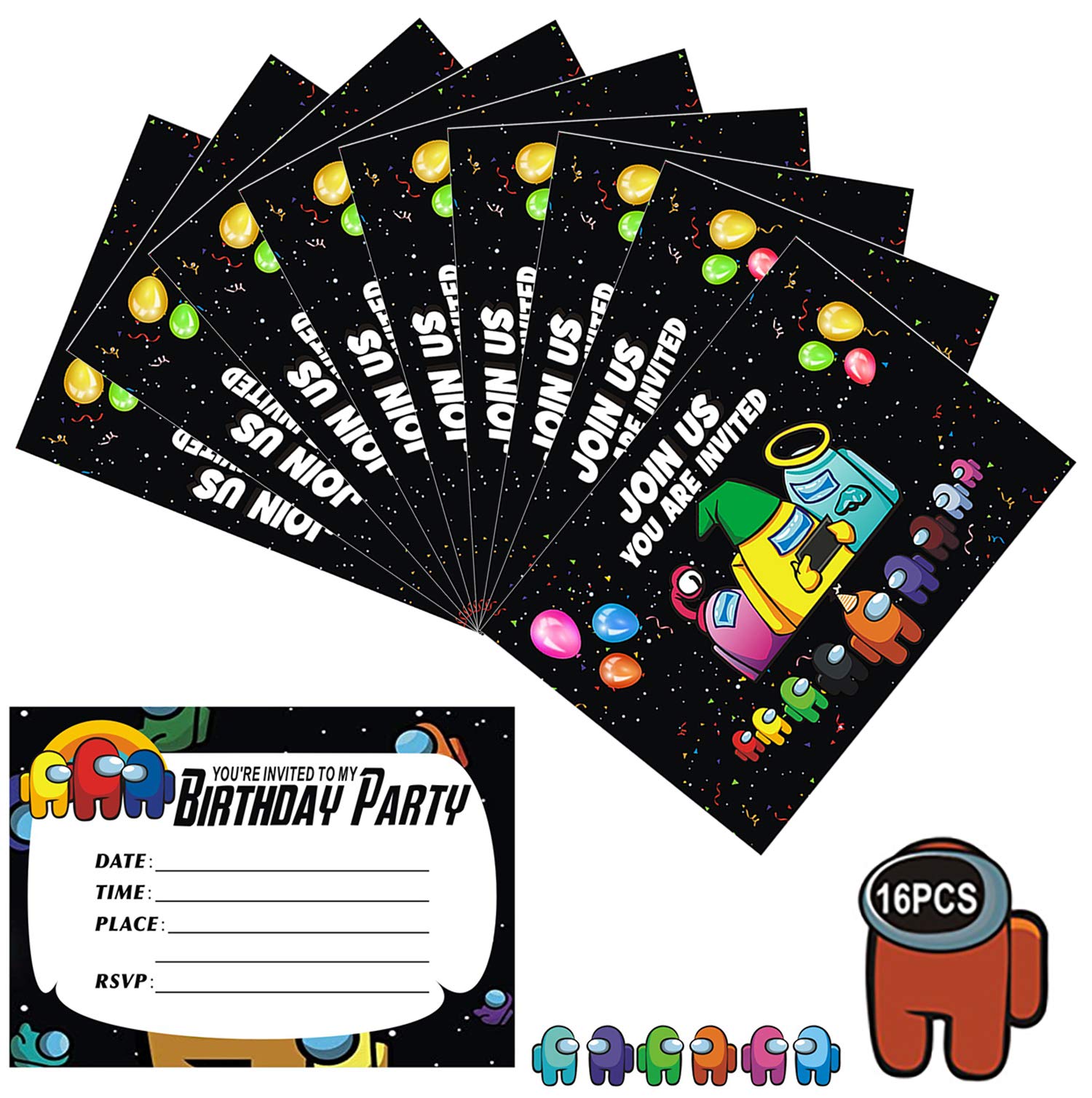 Buy 16PCS Among Us Invitation Card Among Us Party Decoration For buy-16pcs-among-us-invitation-card-among-us-party-decoration-for
