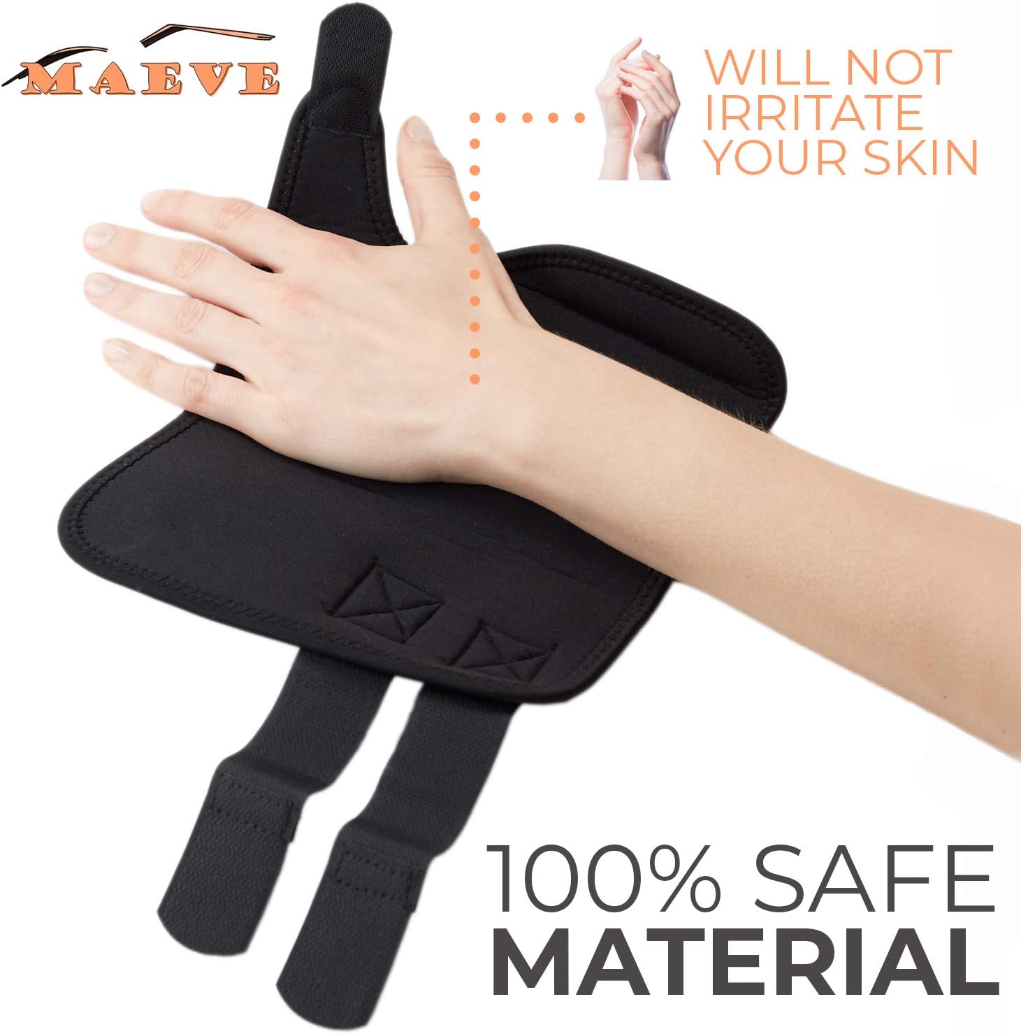 Maeve Hand and Wrist Compression Support Brace (Black) Long, Adjustable ...