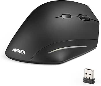 Anker Ergonomic USB 2.4G Wireless Vertical Mouse with 3 Adjustable DPI ...