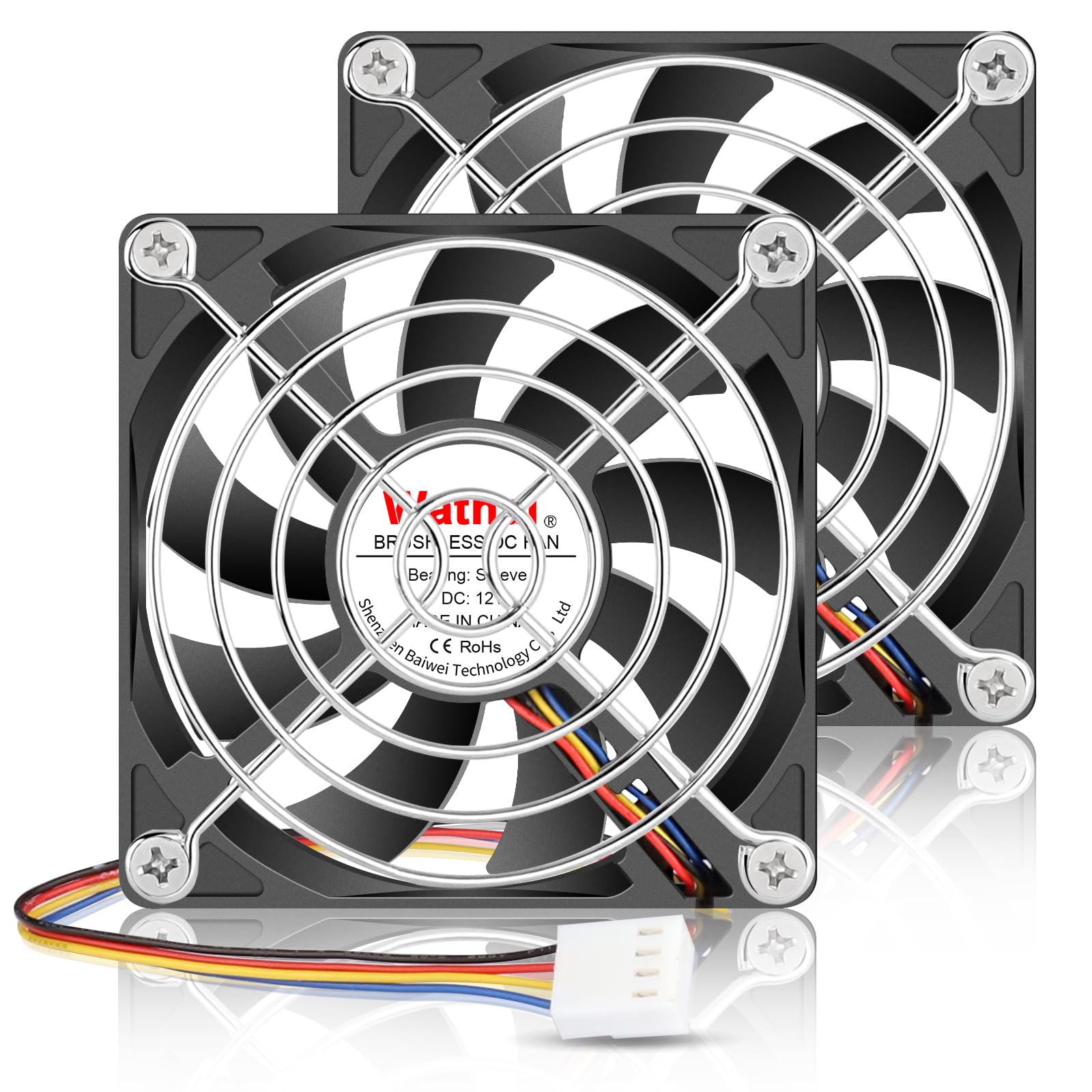 Mua Wathai 80mm x 15mm Slim PC Computer Case Fan 12V 4Pin PWM High ...