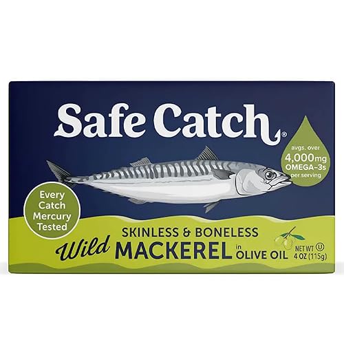Safe Catch Canned Mackerel Fish in Pure Olive Oil, Mercury Tested, Wild ...
