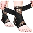 Amazon.com: JIUFENTIAN Copper Ankle Brace Adjustable Compression Sleeve ...