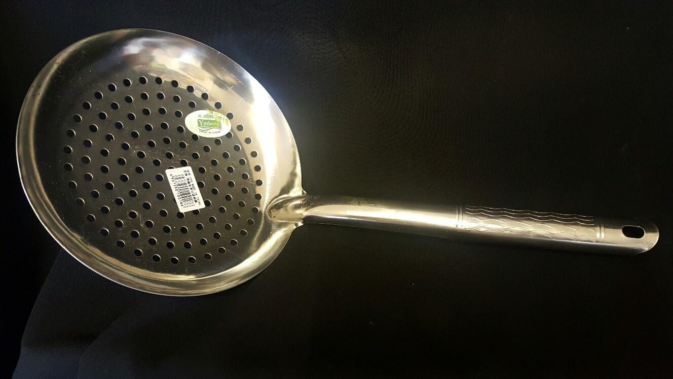 Housewarebazaar 20cm Heavy Duty Skimmer Chinese/Indian Strainer Ladle ...