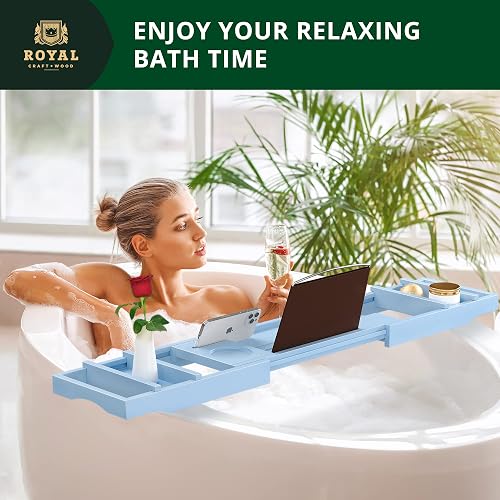 Luxury Bathtub Tray ROYAL CRAFT WOOD Luxury Bathtub Caddy Tray, One Or