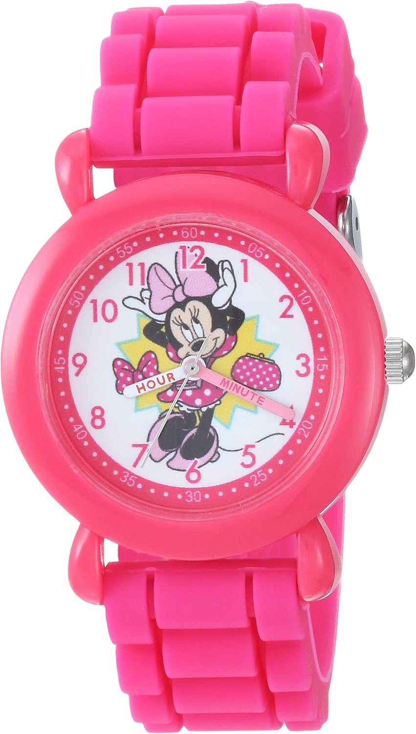 Amazon.com: Disney Girls Minnie Mouse Analog-Quartz Watch with Silicone ...