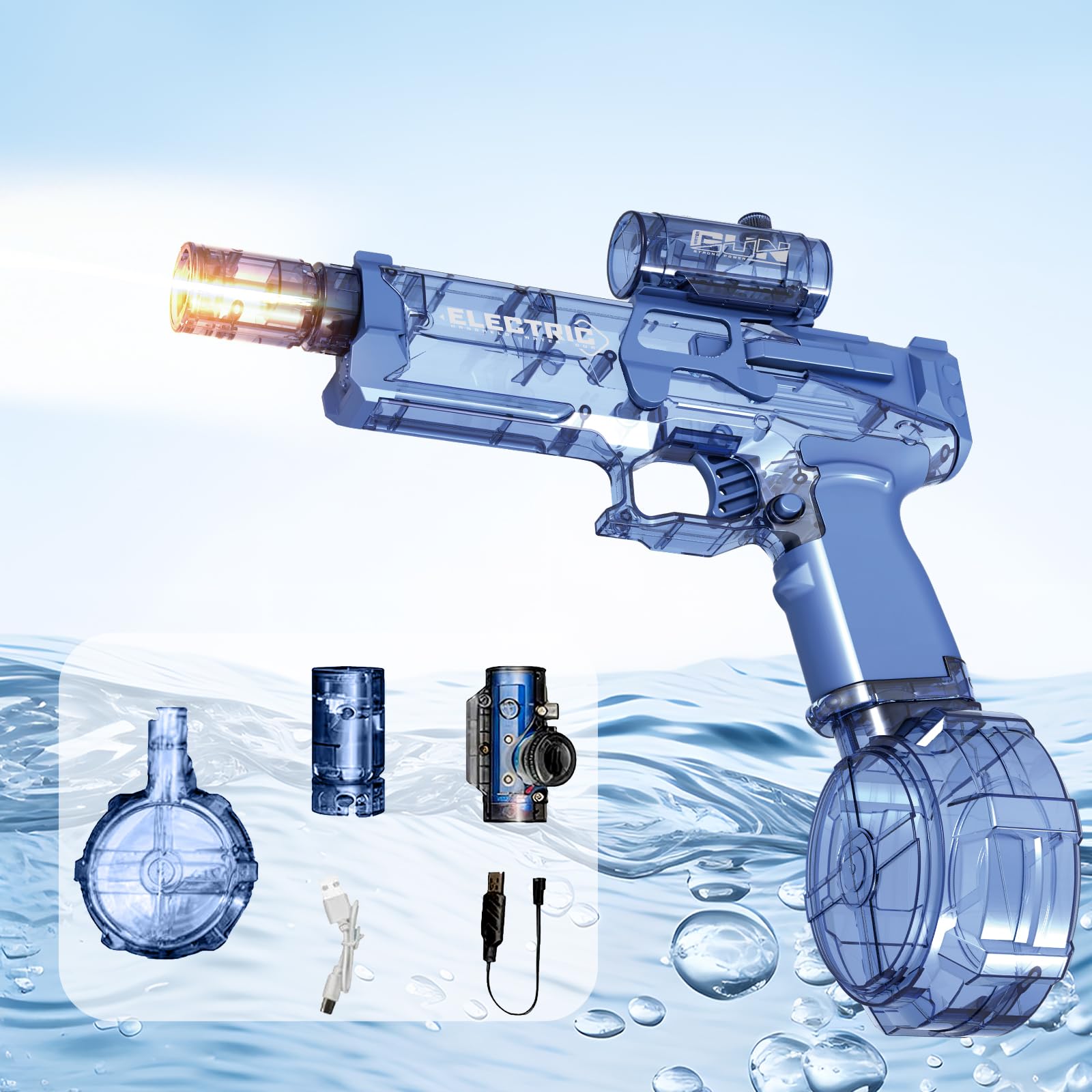 Ultimate Battle Blaster Electric Water Gun with Muzzle Flame, Water Gun ...