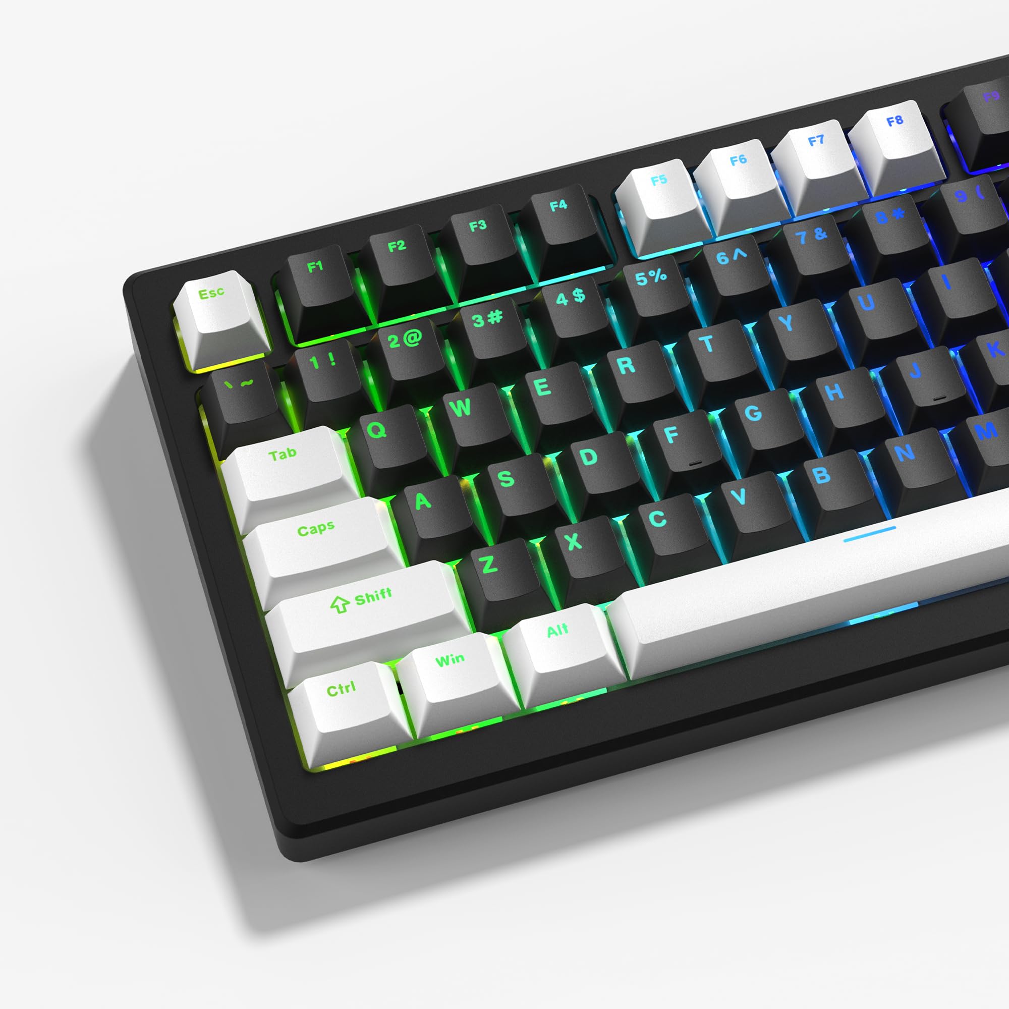 Mua Womier Black White Keycaps, Doubleshot PBT Keycap 124 Keys Set ...