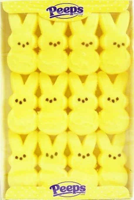 Amazon.com : Peeps Yellow Bunnies 12 Count Pack (4packs) : Grocery ...