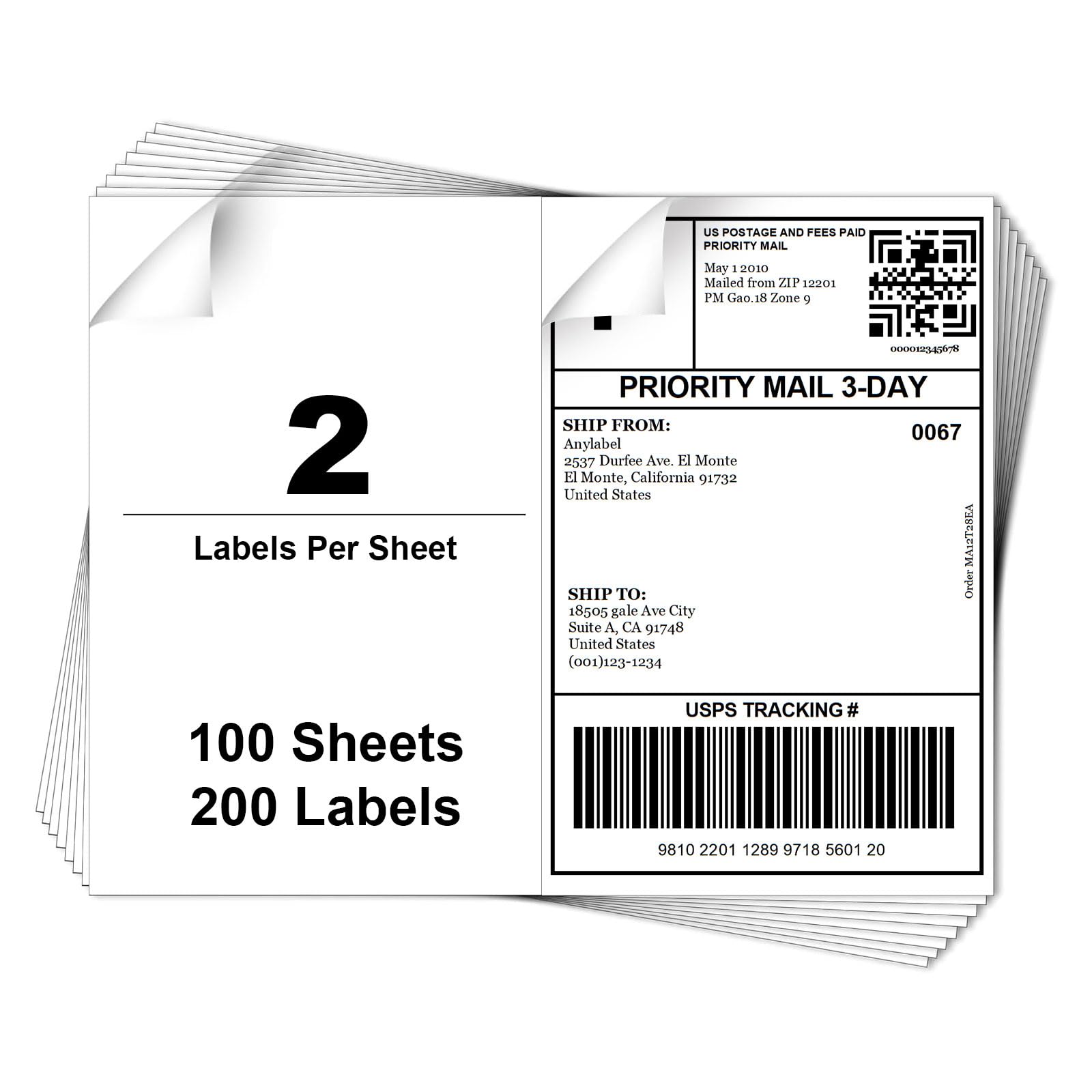 Mua Anylabel 8.5" x 5.5" Half Sheet Self Adhesive Shipping Labels for ...