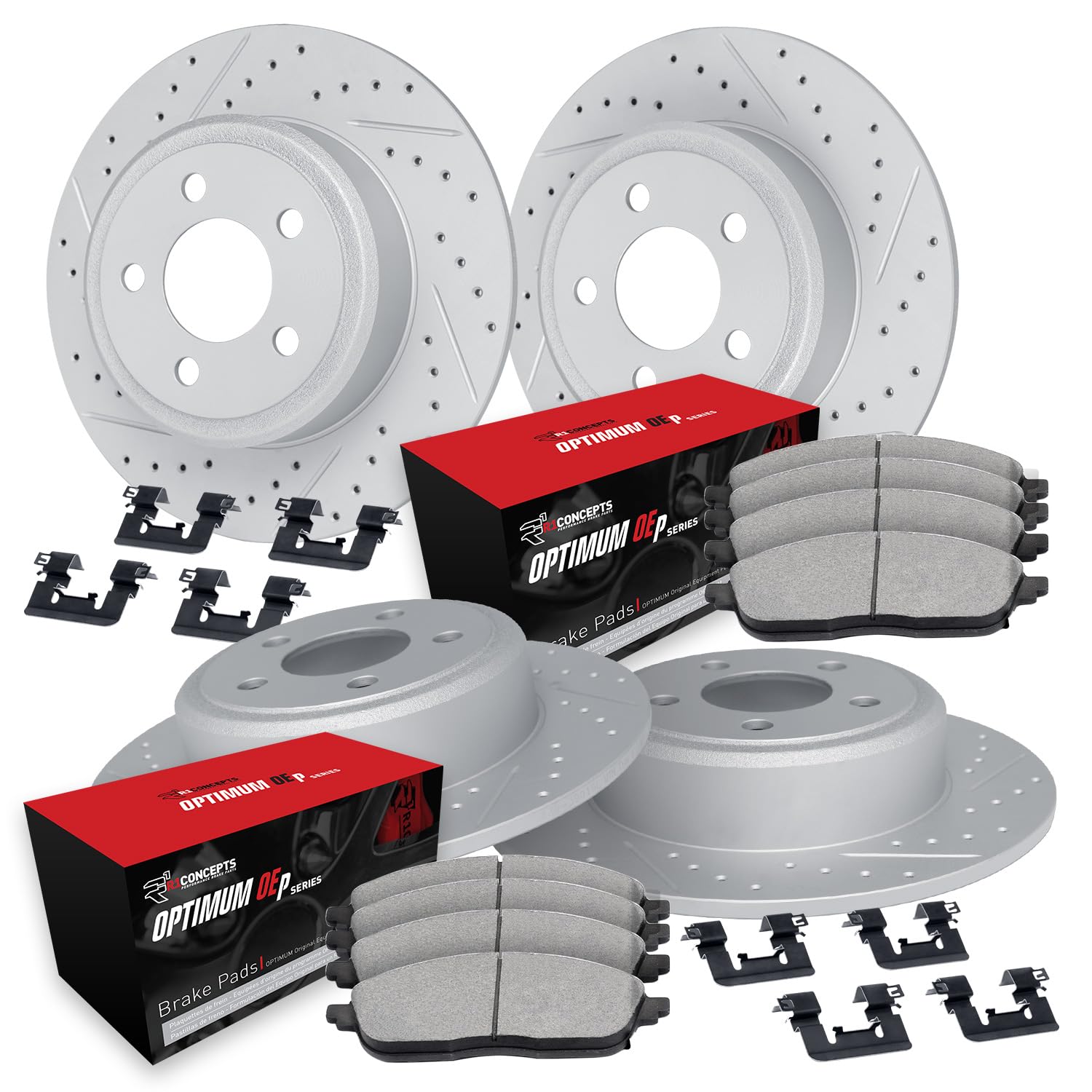 R1 Concepts Front Rear Brakes and Rotors Kit |Front Rear Brake Pads ...