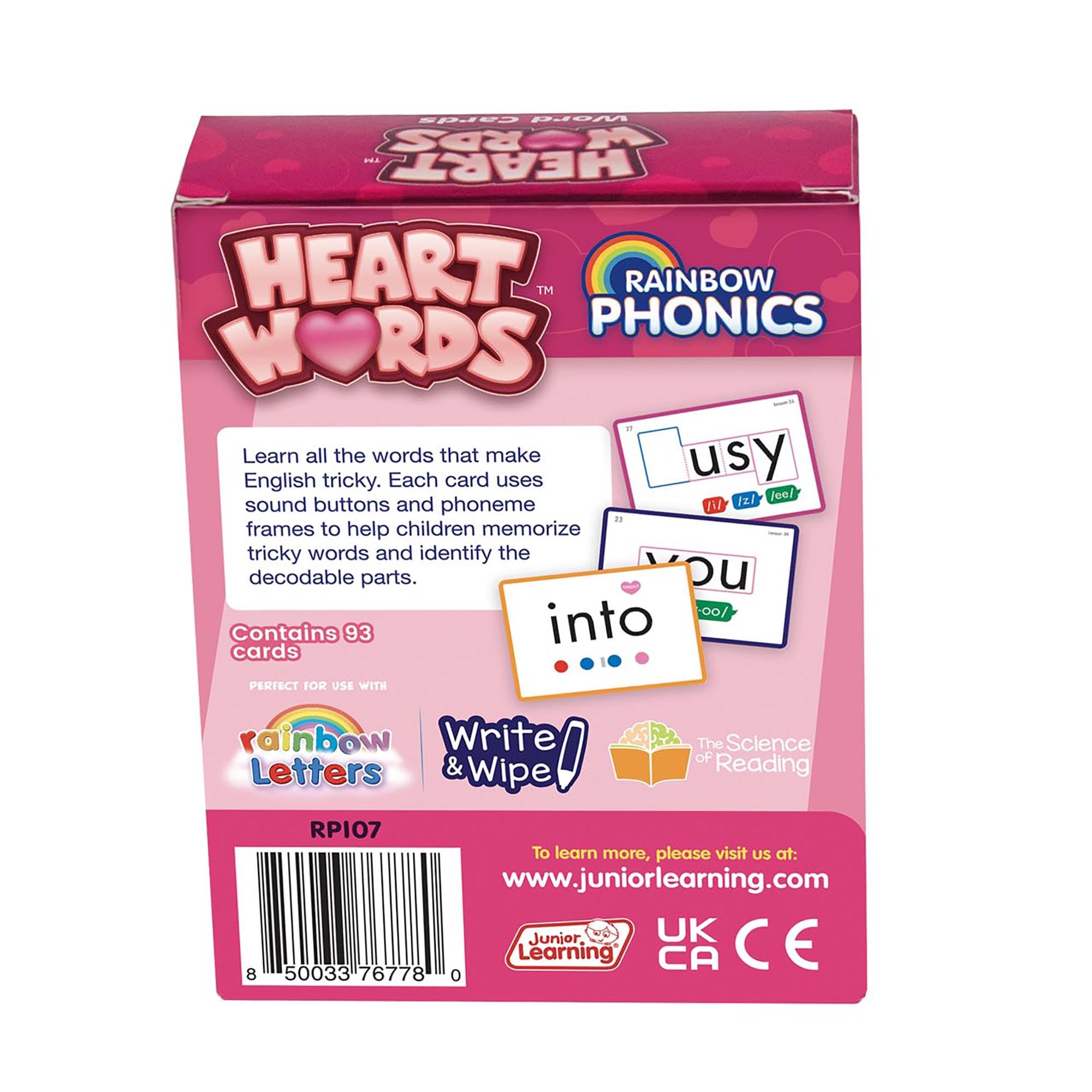 Mua Junior Learning: Rainbow Phonics - Heart Words - 93 Word Cards ...