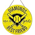 Amazon.com: Softball Signs Wall Decor, Softball Hanging Sign Decor ...