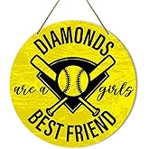 Amazon.com: Muktoujaumai Softball Signs Wall Decor, Softball Hanging ...