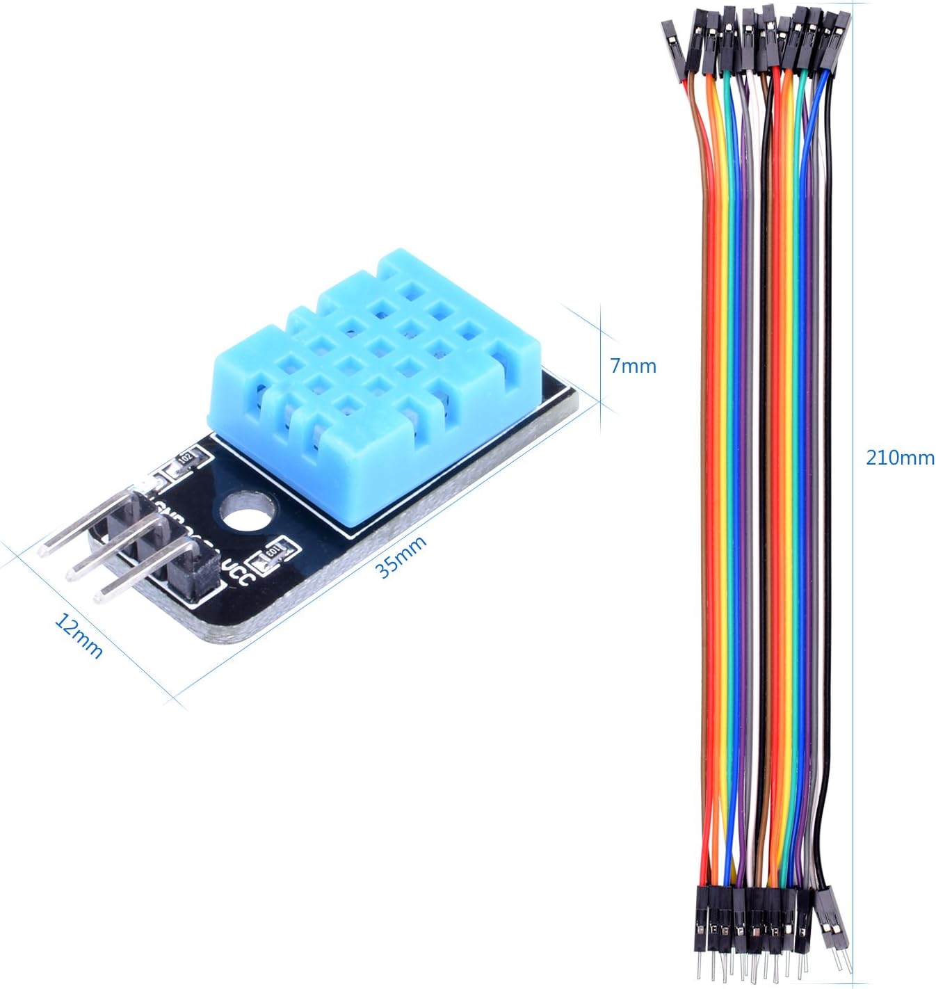 Longruner 5 PCS Temperature Humidity Sensor Module DHT11 with 20PIN ...
