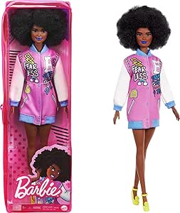 Barbie Fashionistas Doll #156 with Brunette Afro & Blue Lips Wearing ...
