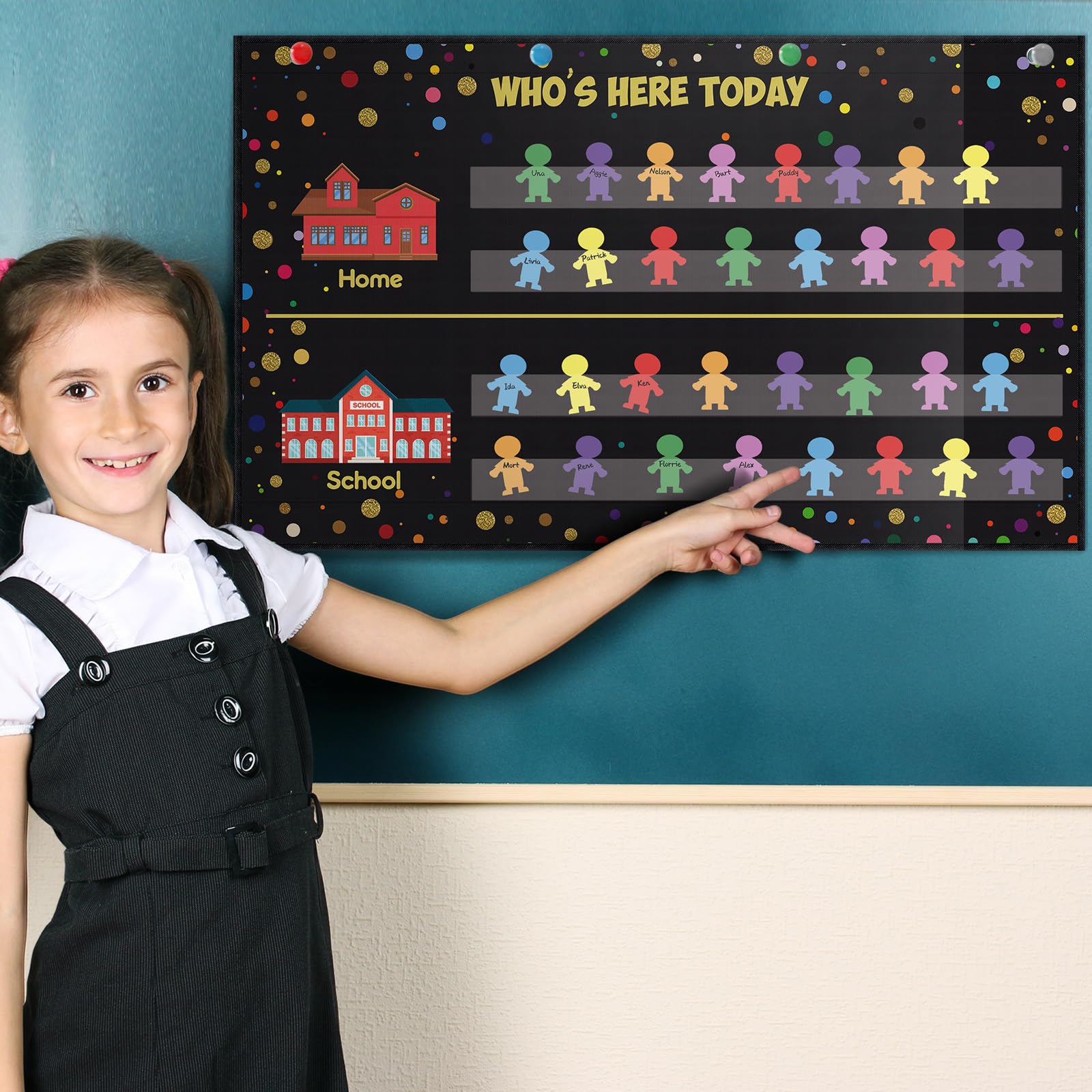 Mua Classroom Attendance Chart Helping Hands Pocket Chart with 54 ...