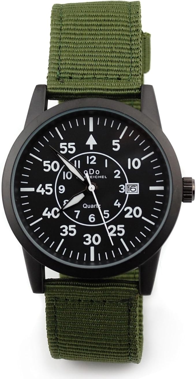 oDo Shmeichel Tactical Watch WW2 Luftwaffe Style Military Watch OD ...