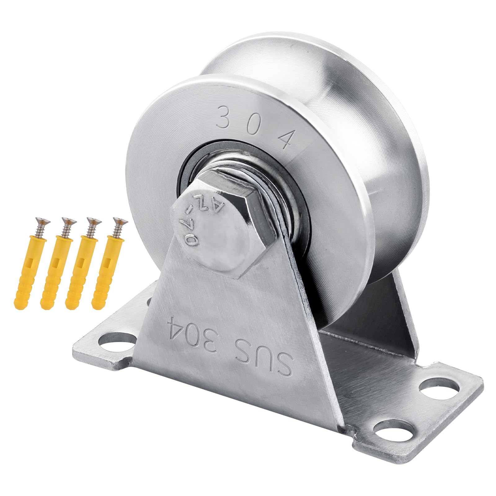 WENHUALI Cable Pulley Wheel Stainless Steel, U Groove Wheel Pulley ...