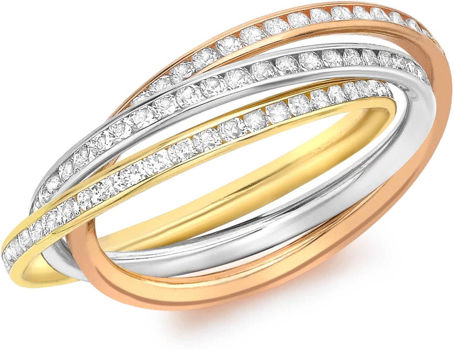 Carissima Gold Anillo de mujer con oro tricolor de 9K, circonita ...
