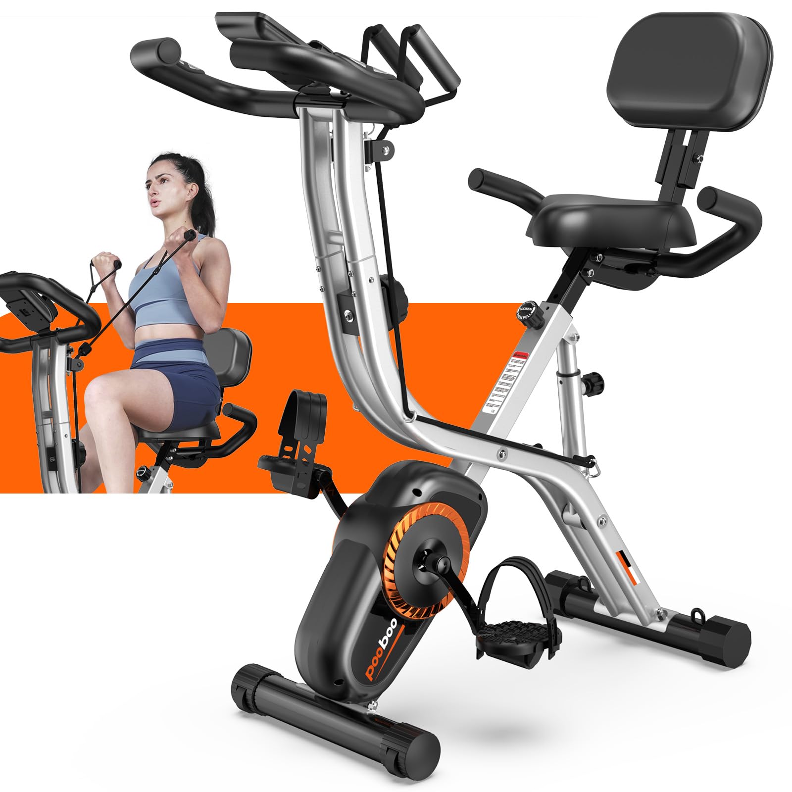 Mua Pooboo Folding Exercise Bike Magnetic Resistance, Multi-functional ...