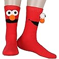 Amazon.com: Bioworld Sesame Street Socks 3D Eyes Elmo Adult Chenille ...
