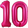 Amazon.com: 40 Inch Hot Pink 10 Balloon Number 10th Birthday ...