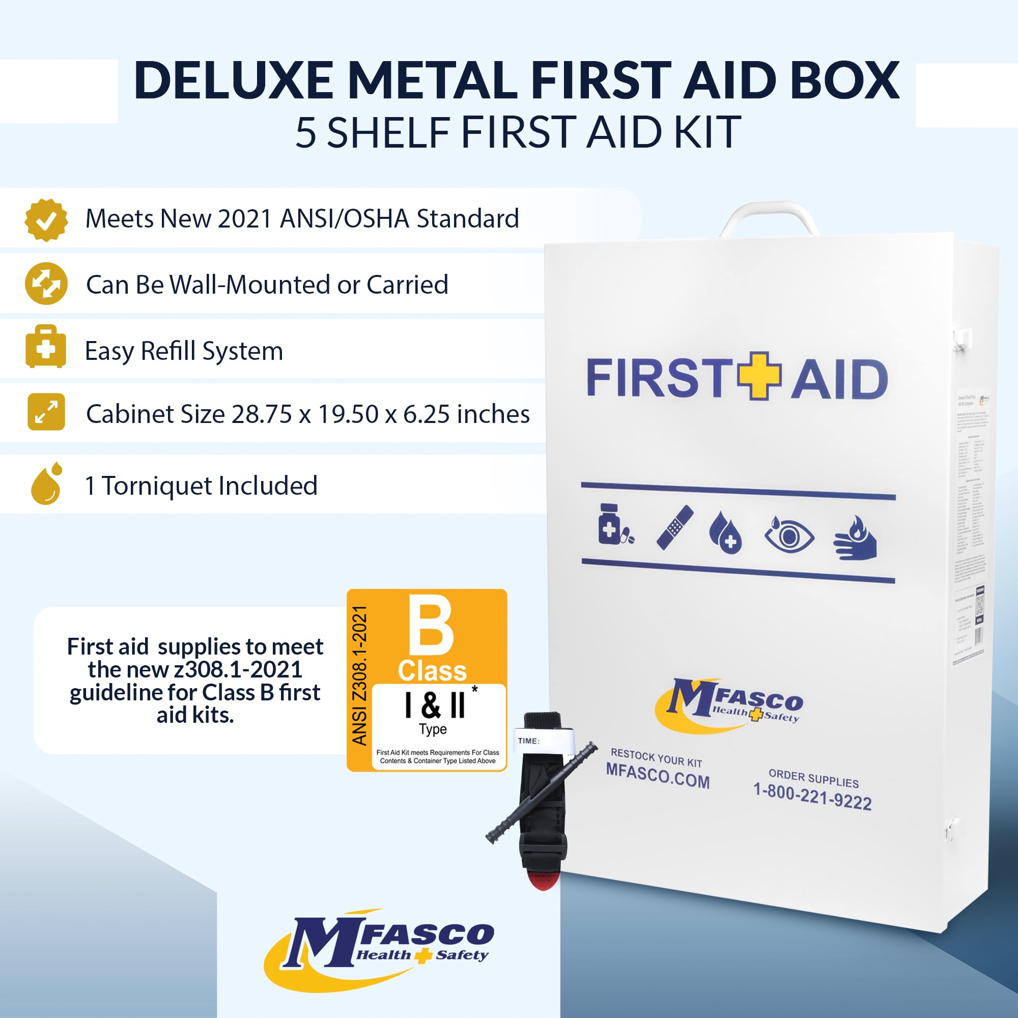 Mua MFASCO 5-Shelf First Aid Kit - 2021 OSHA Compliant Class B, Wall ...
