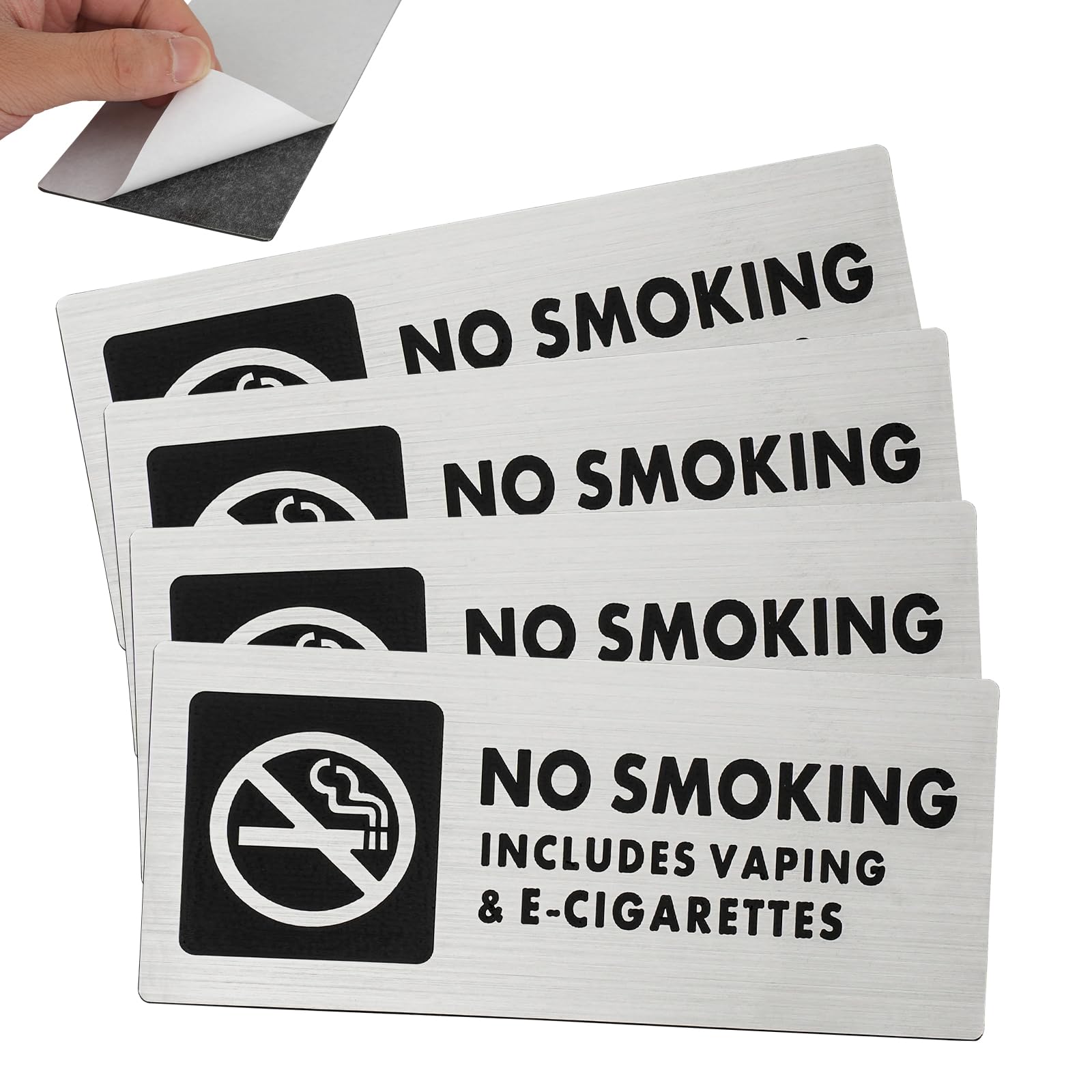 No Smoking Sign: Mineye No Vaping Signs for Business Brushed Aluminum ...