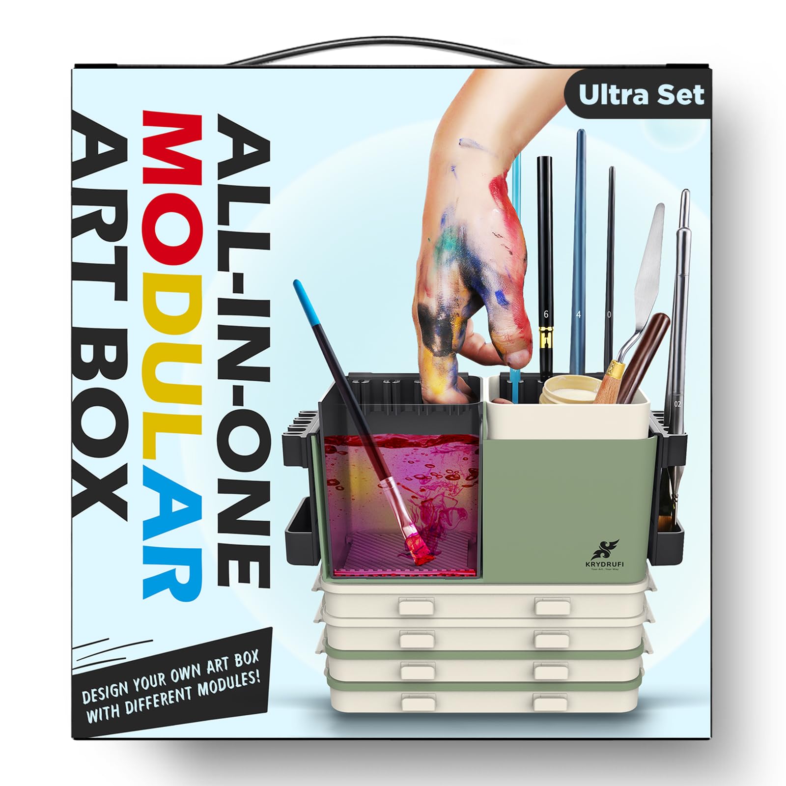KRYDRUFI Portable All-in-One Modular Painting Station with Paint Brush ...