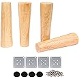 8inch Sofa Legs 4PCS Oak Wood Color Tapered Reliable Wood Furniture ...