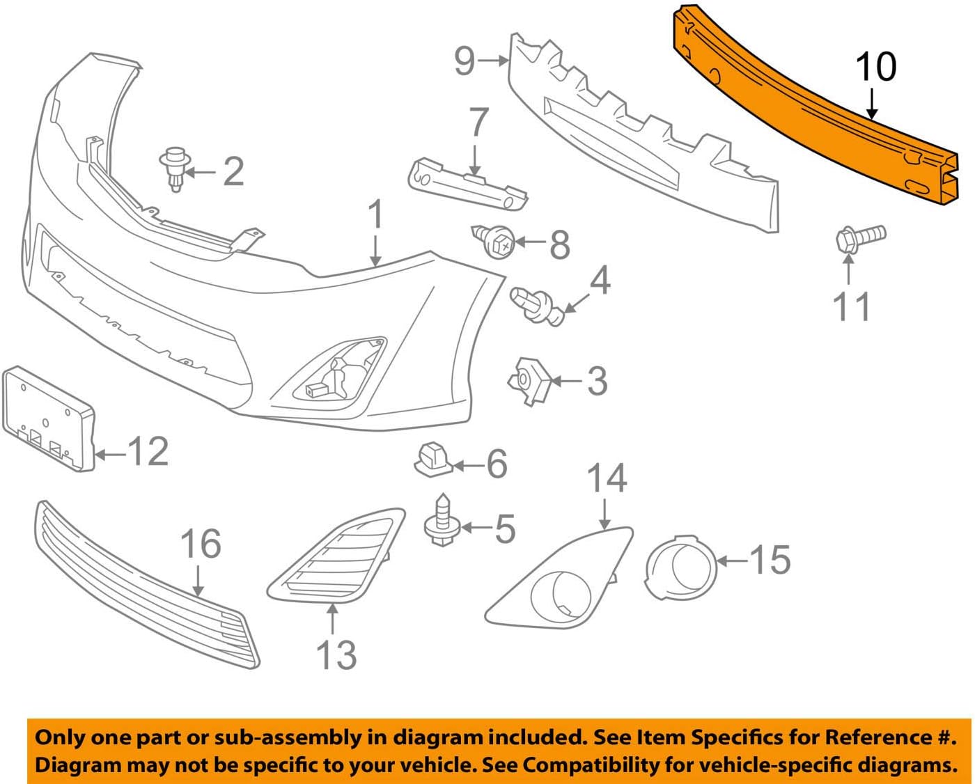 Amazon.com: Genuine Toyota 52131-06101 Bumper Reinforcement, Front ...