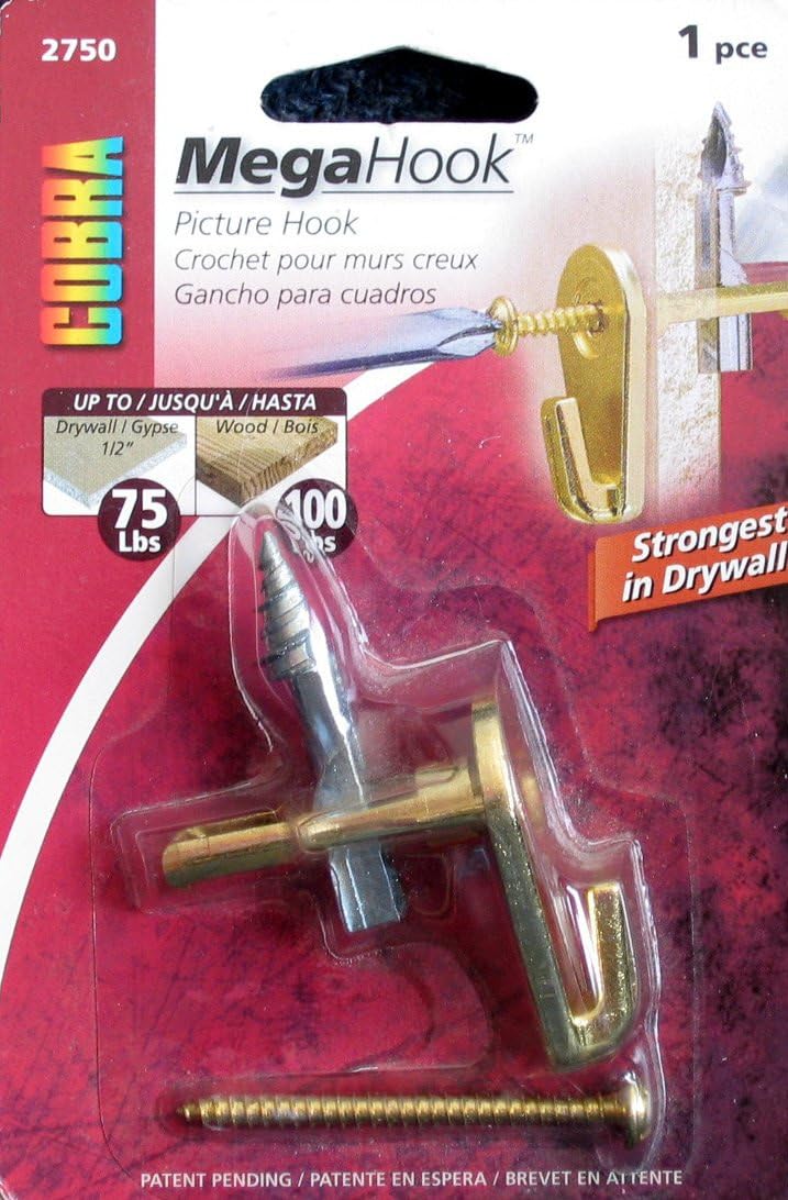 Cobra Mega Hook Picture Hook: For Up To 75 Pounds: Amazon.co.uk: DIY ...