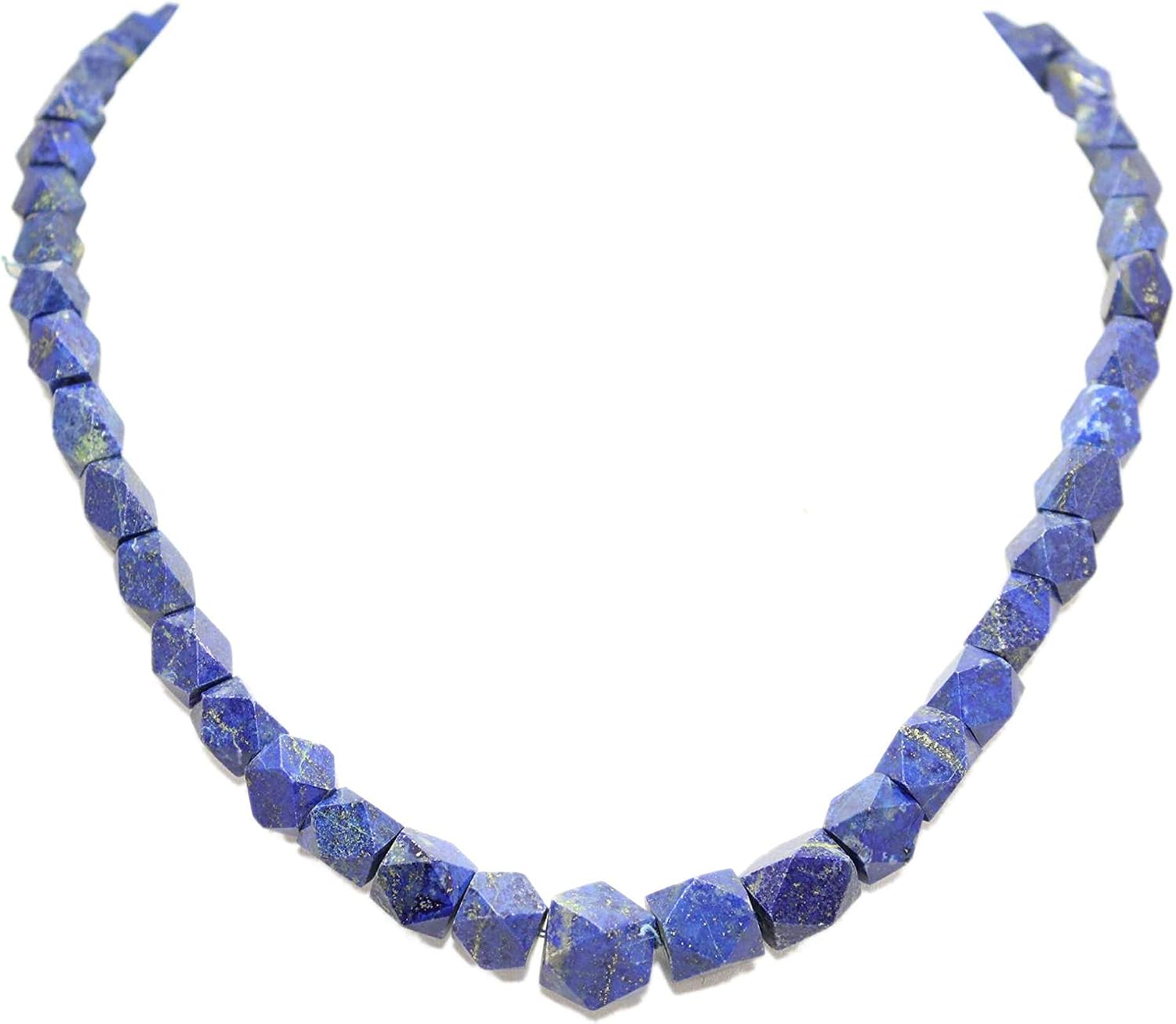 PH weibliche Halskette Halbedelstein 1 Linie Strang Blau Lapislazuli ...