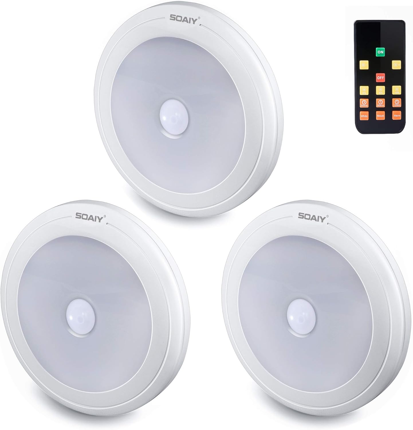 SOAIY Battery Operated LED Night Light,Remote Control Cabinet Light ...