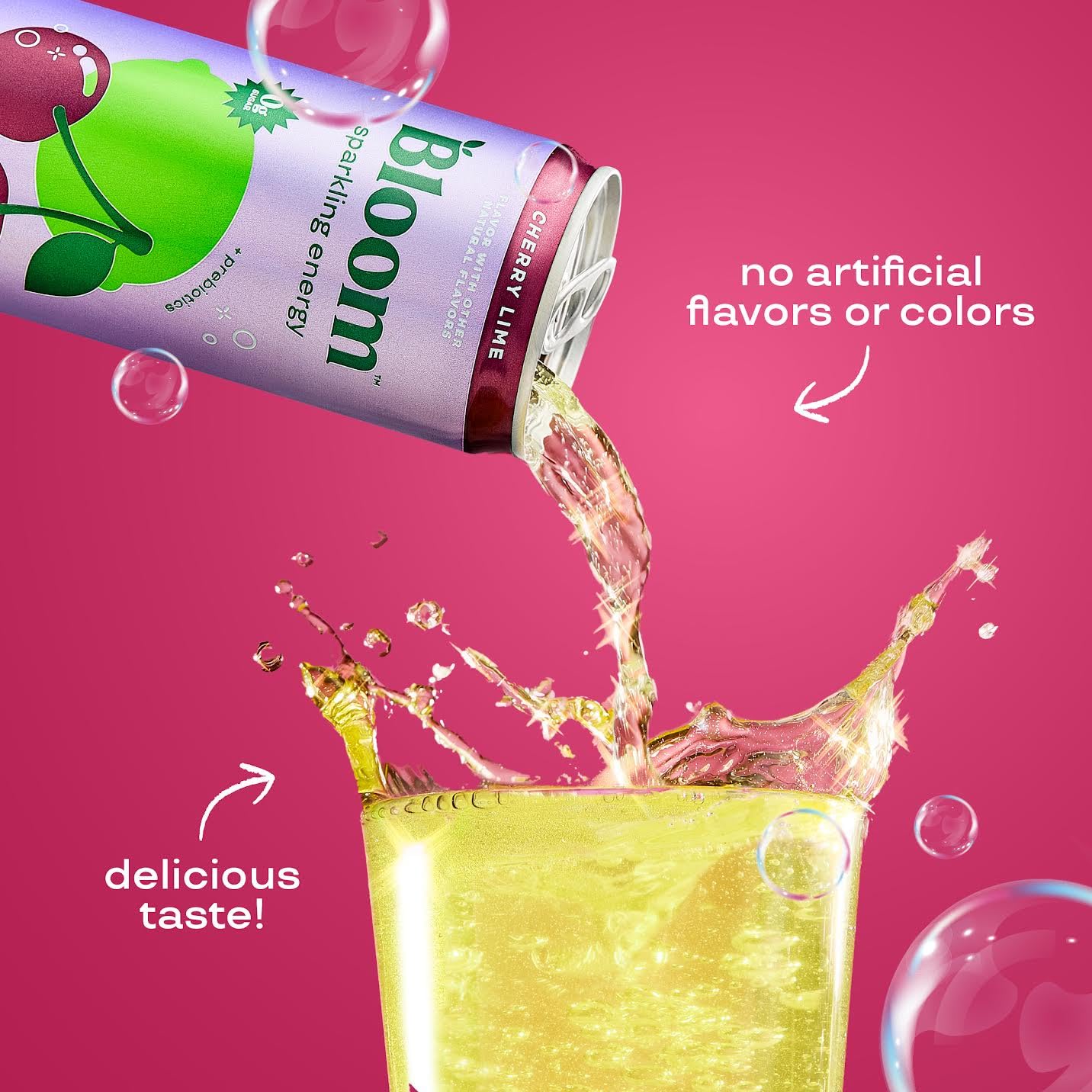 Bloom Sparkling Energy Drink - Natural Caffeine, Zero Sugar, 180mg Caffeine - Antioxidant-Rich W ...