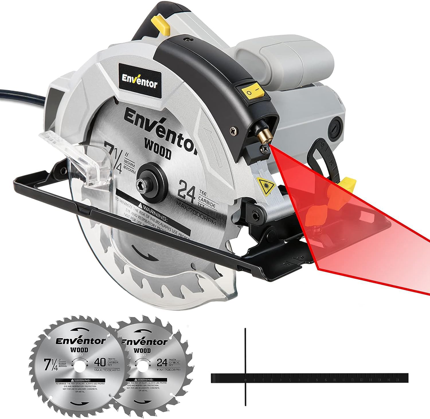 Enventor 7-1/4-Inch Circular Saw, 10A Pure Copper Motor Electric ...