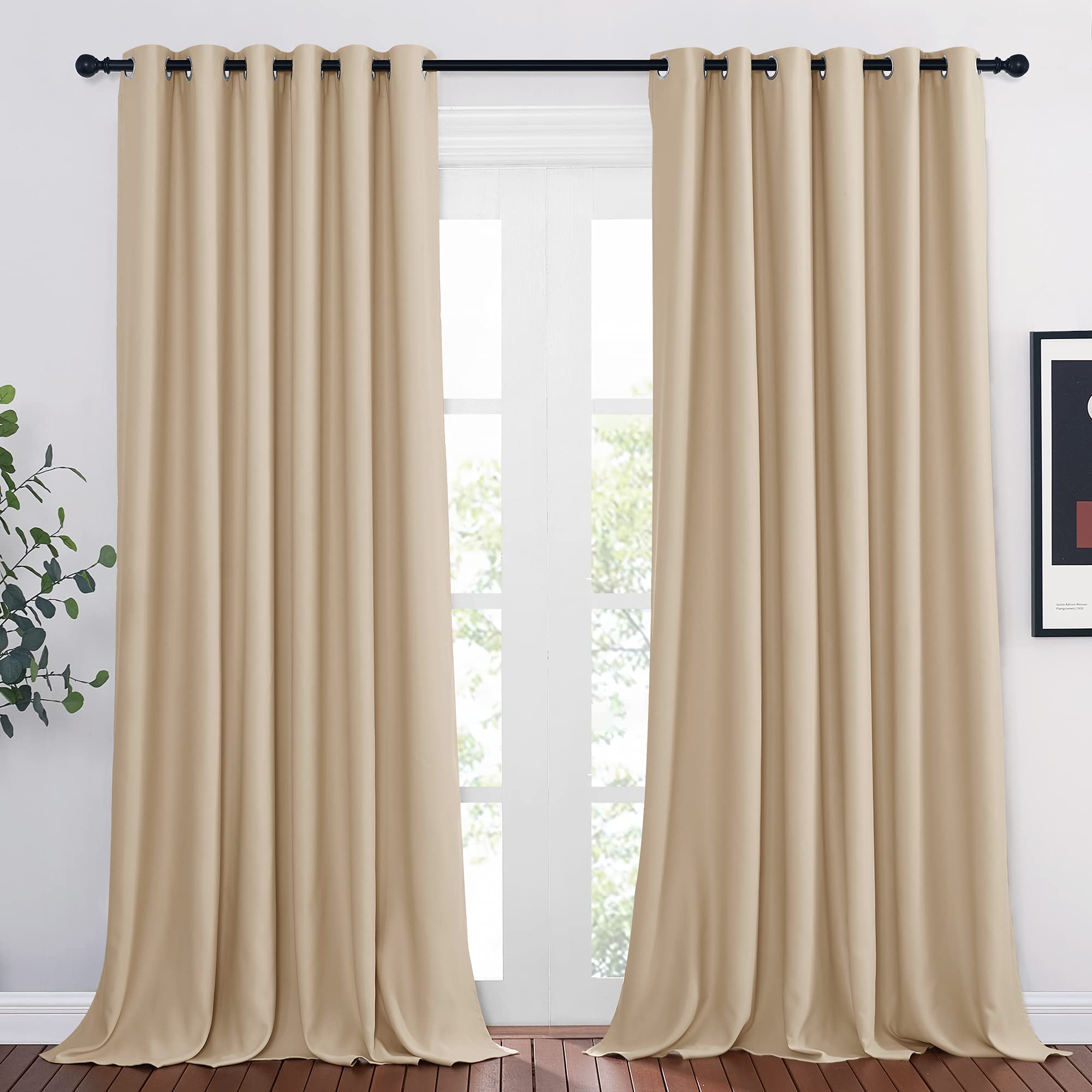 NICETOWN Blackout Curtains and Drapes for Window 95" L - Triple Weave ...