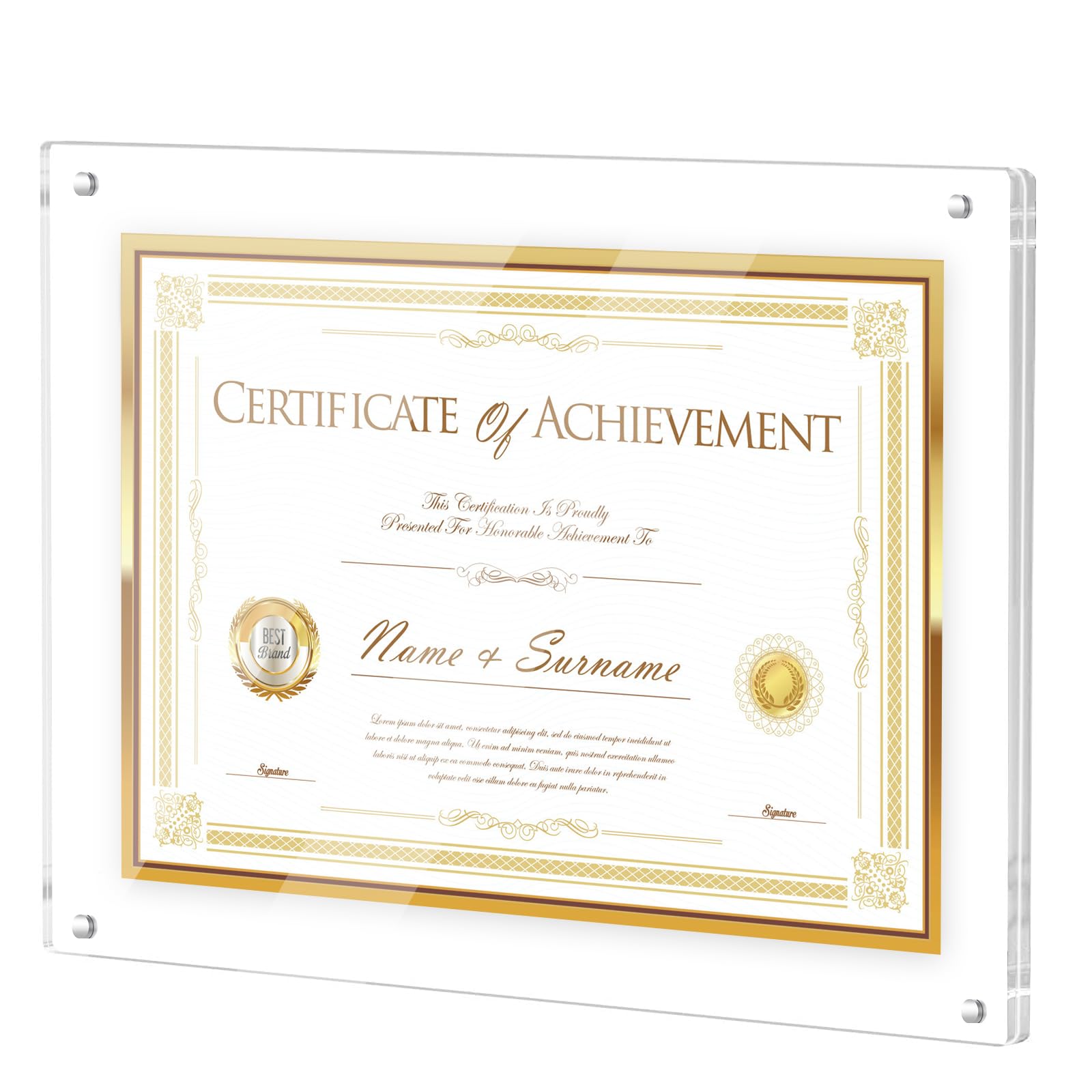 JUOIFIP 8.5x11 Acrylic Picture Frame, No Drill Wall Mounted Frameless ...