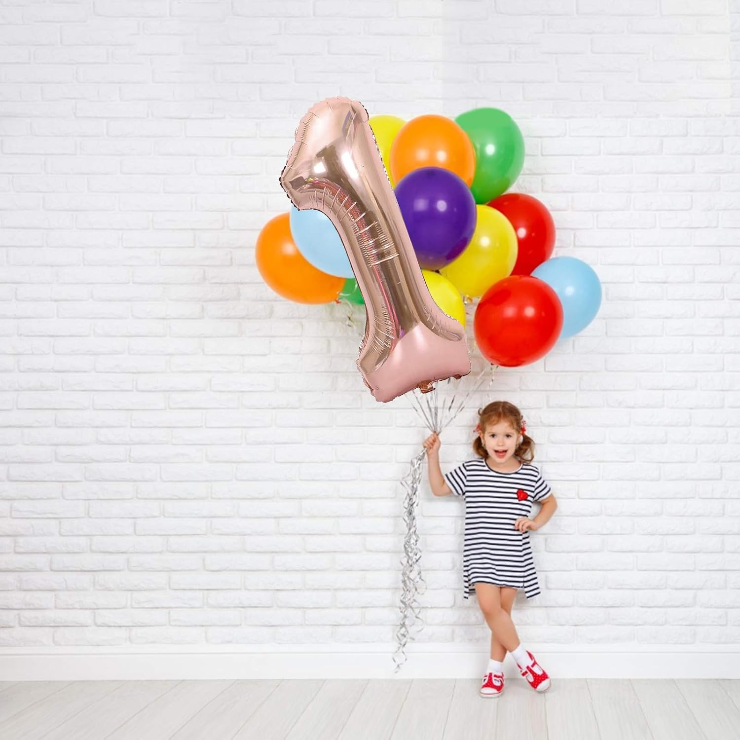 40 inch Number Balloons Rose Gold, Helium Foil Mylar Digit Balloon ...