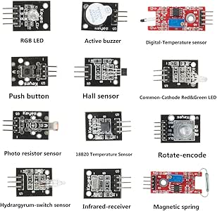 Amazon.com: SunFounder 12 Modules Arduino Sensor Kit for Arduino UNO R3 ...