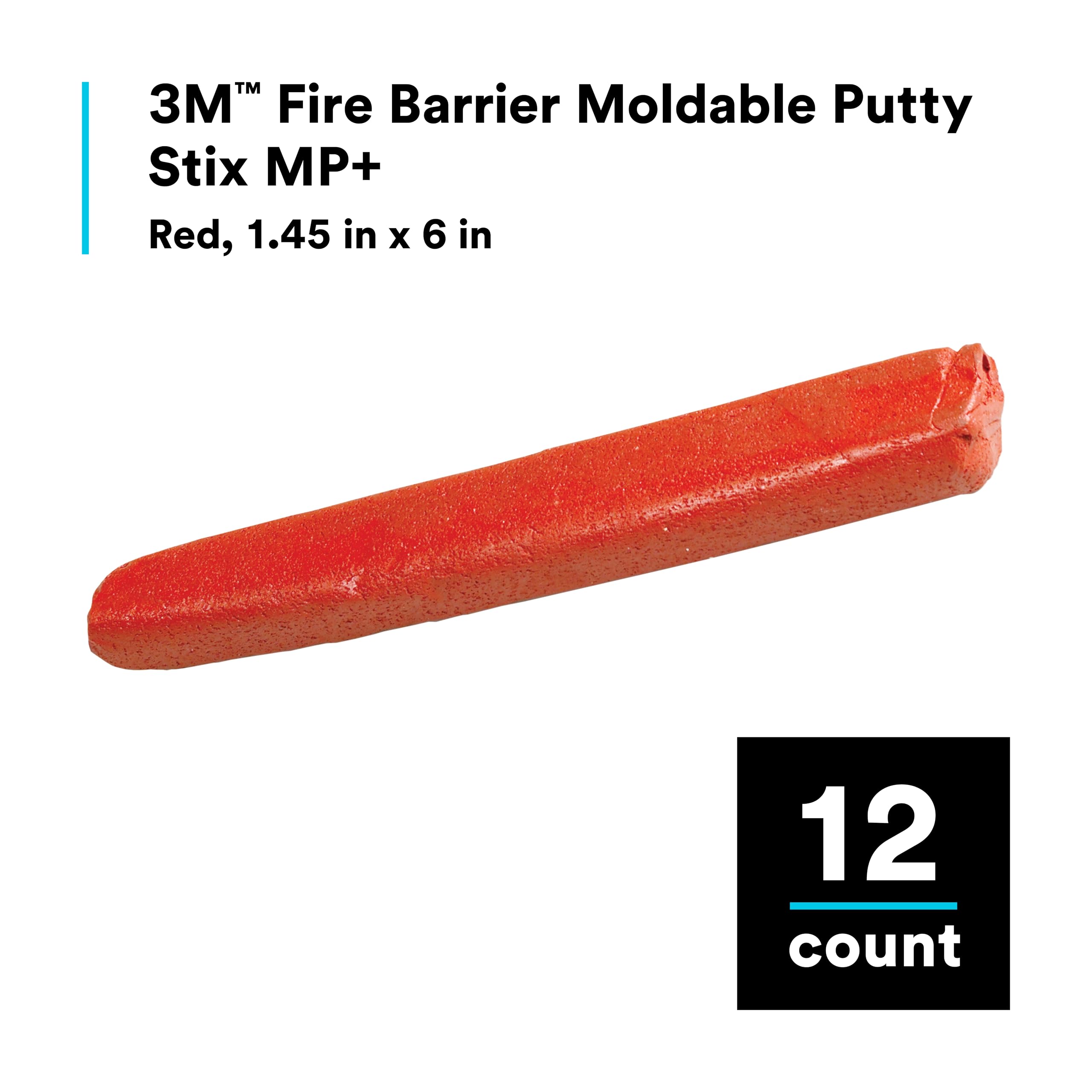 3M Fire Barrier Moldable Putty Stix MP+, Red Color, One-Part, Re ...