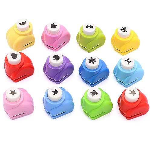 Ingoulut 12PCS Mini Paper Craft Punch,Colorful Mini Scrapbook Punches ...