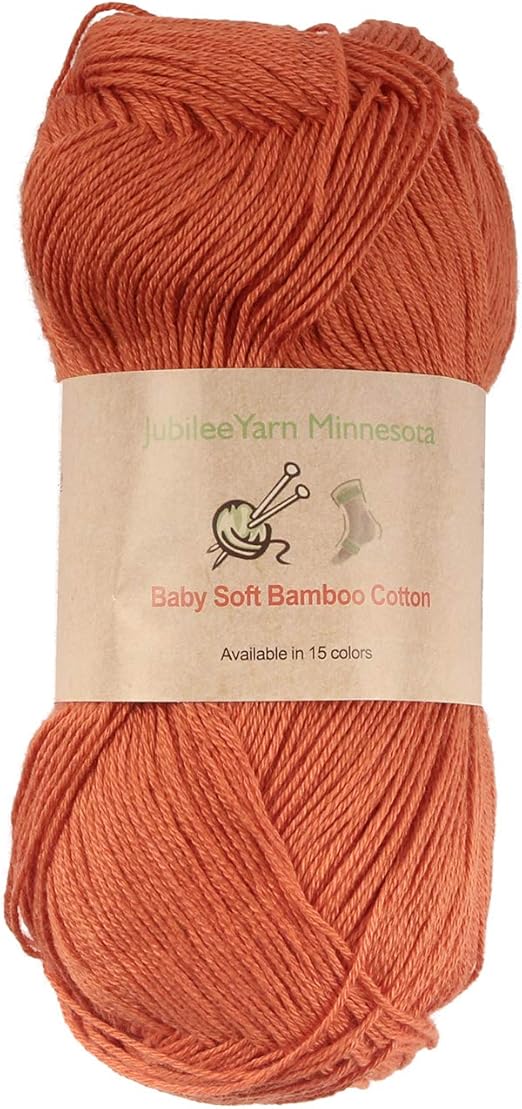 Amazon.com: Baby Soft Bamboo Cotton Yarn - JubileeYarn - Burnt Orange ...
